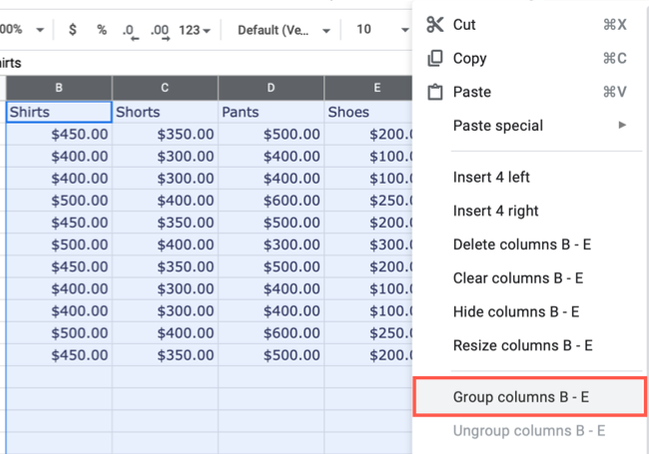 How to Group and Ungroup Rows and Columns in Google Sheets