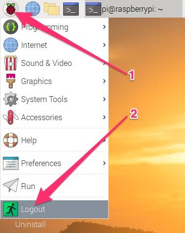 raspberry pi logout