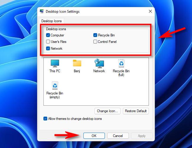 How to Change Which Desktop Icons Appear on Windows 11