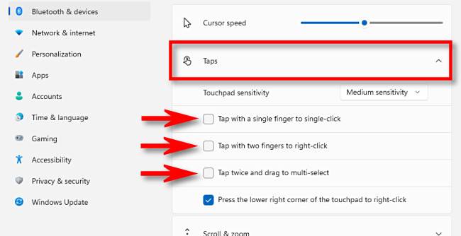 How to Turn Off Touchpad "Tap to Click" on Windows 11