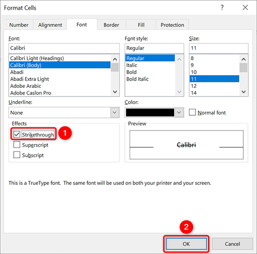 How to Strikethrough in Microsoft Excel