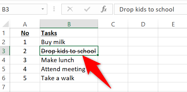 How to Strikethrough in Microsoft Excel