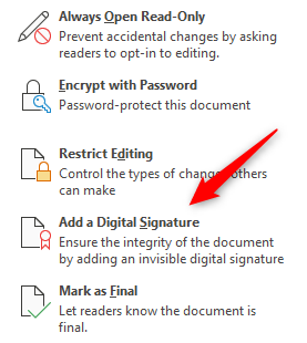 How to Add (or Remove) a Digital Signature in Microsoft Office Files