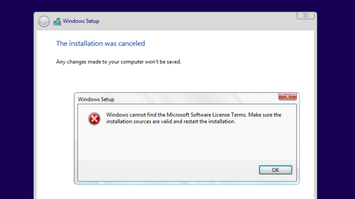 How to Fix "Windows Cannot Find the Microsoft Software License Terms"