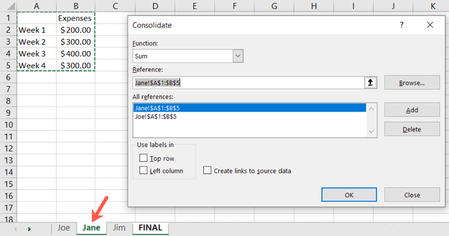 How to Combine Data From Spreadsheets in Microsoft Excel