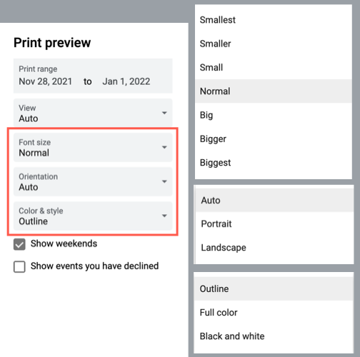 How to Print a Google Calendar
