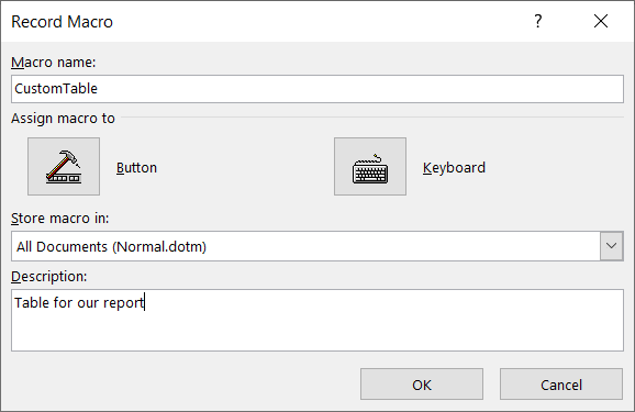 How to Create a Custom Table With a Macro in Microsoft Word