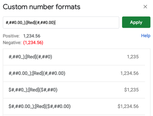 How to Make Negative Numbers Red in Google Sheets