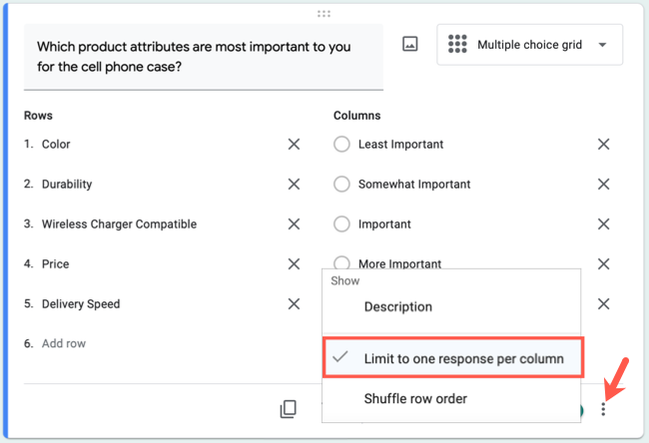 How to Make a Google Forms Ranking Question