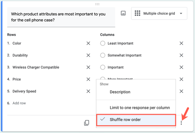 How to Make a Google Forms Ranking Question