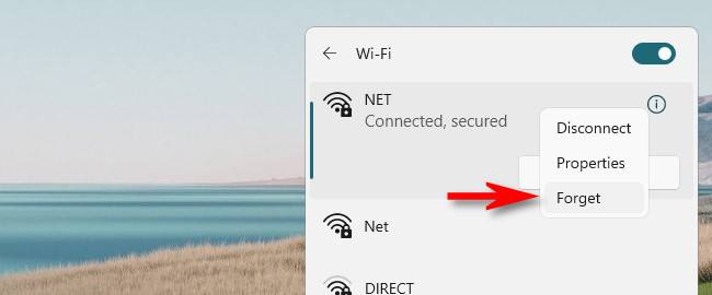 How to Forget a Saved Wi-Fi Network on Windows 11