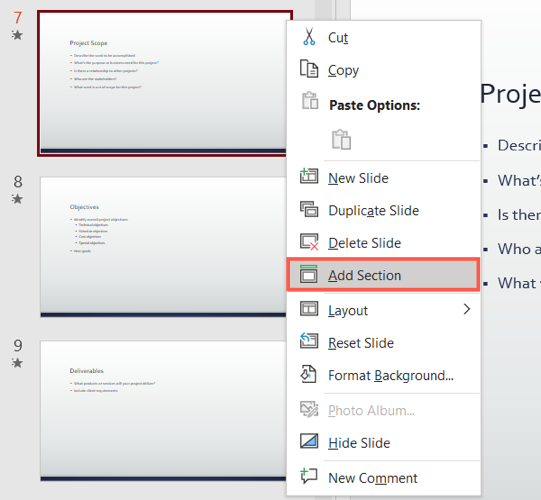 How to Organize a Microsoft PowerPoint Slideshow Using Sections