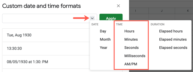 How to Create a Custom Date or Time Format in Google Sheets