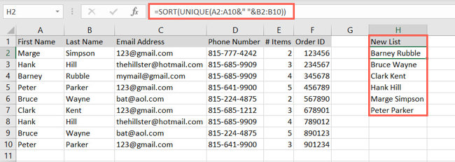 How to List and Sort Unique Values and Text in Microsoft Excel