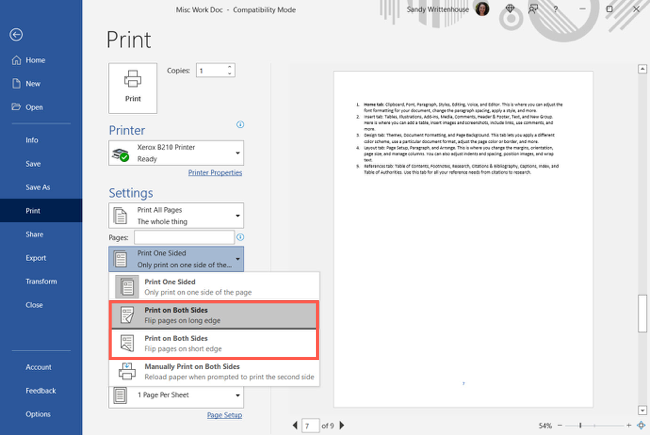 How to Print Double-Sided in Microsoft Word