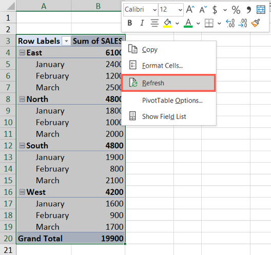 How to Refresh a Pivot Table in Microsoft Excel
