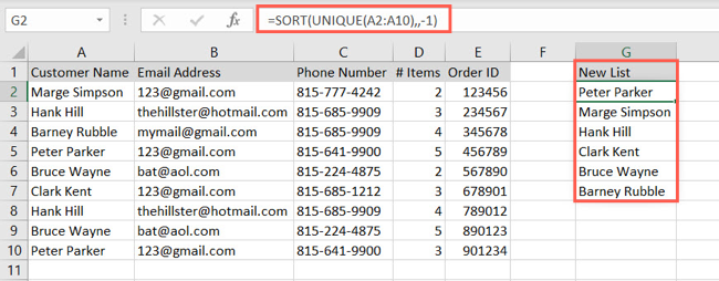 How to List and Sort Unique Values and Text in Microsoft Excel