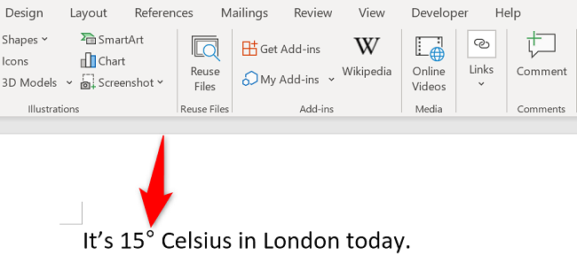 How to Insert the Degree Symbol in Microsoft Word