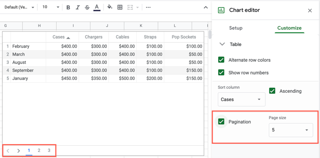 How to Make a Table in Google Sheets Using a Table Chart