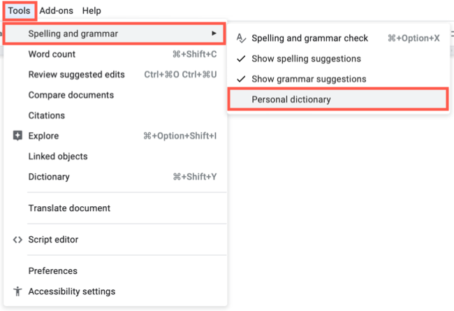 How to Add and Remove Words in Your Google Docs Personal Dictionary