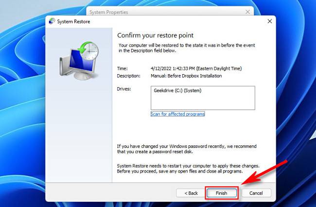 How to Create a System Restore Point on Windows 10 or Windows 11
