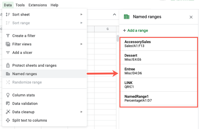 5 Ways to Use Named Ranges in Google Sheets