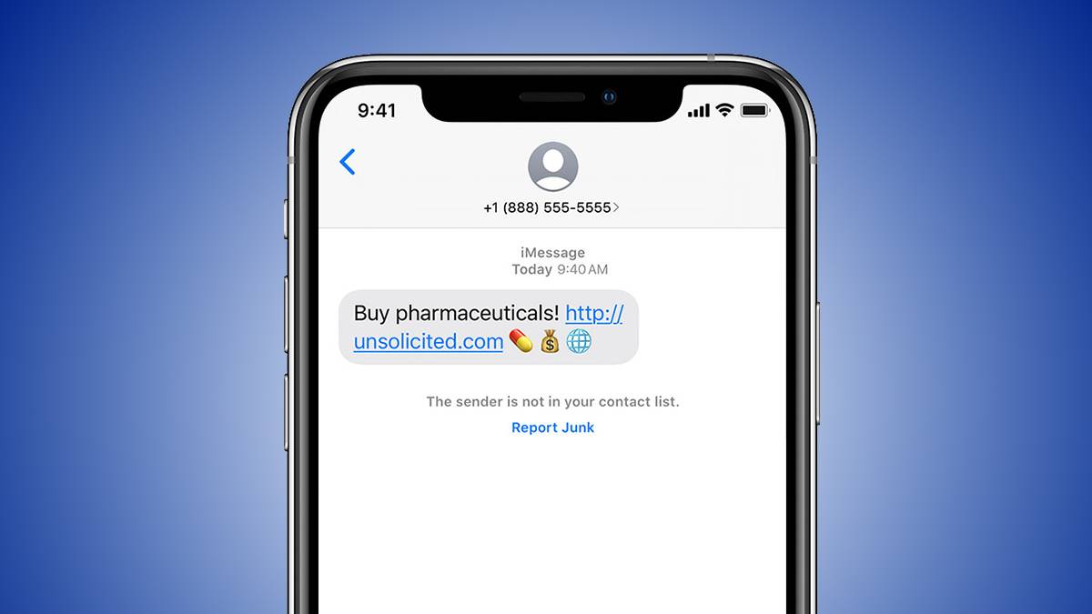 Why Do Only Some iPhone Spam Messages Have the "Report Junk" Option?