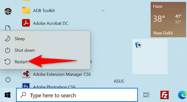 How to Restart Windows 10