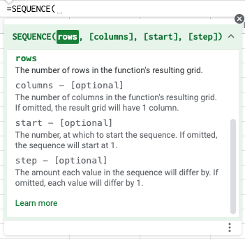 How to Use the SEQUENCE Function in Google Sheets
