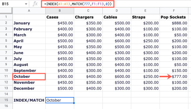 How to Use INDEX and MATCH in Google Sheets