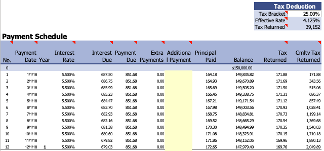 microsoft excel amortization template