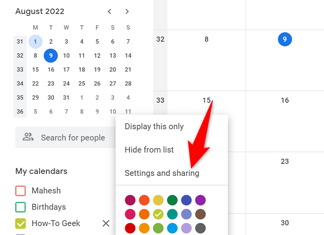 How to Share a Google Calendar