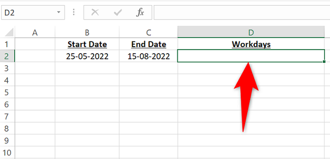 How to Calculate Workdays With a Function in Microsoft Excel
