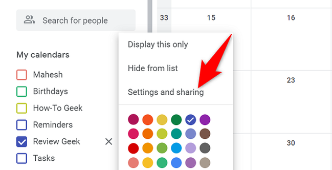 How to Share a Google Calendar