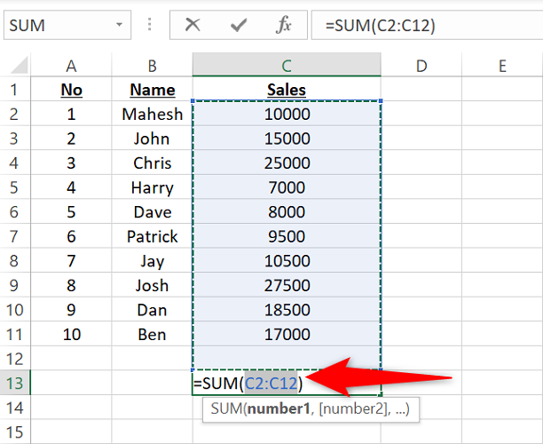 How to Sum a Column in Microsoft Excel