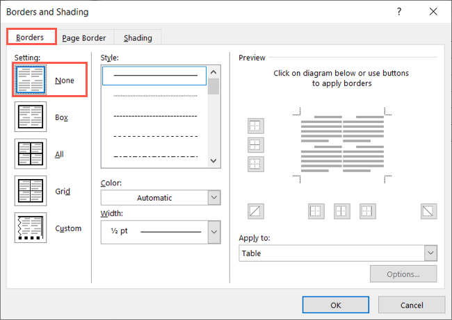 How to Remove Borders in Microsoft Word