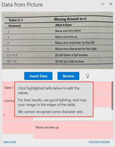 How to Insert Data From a Picture in Excel on Windows
