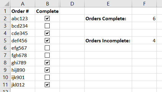 How to Count Checkboxes in Microsoft Excel