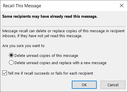 How to Recall an Email in Microsoft Outlook