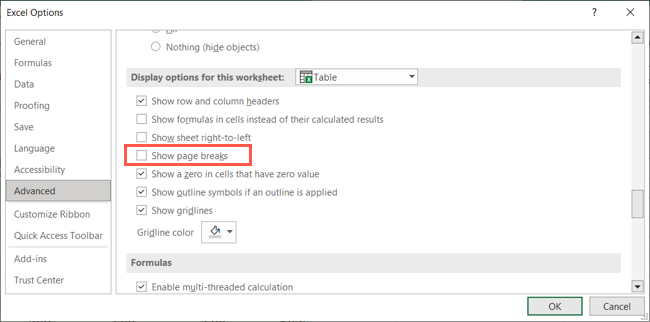 How to Remove Dotted Lines in Microsoft Excel