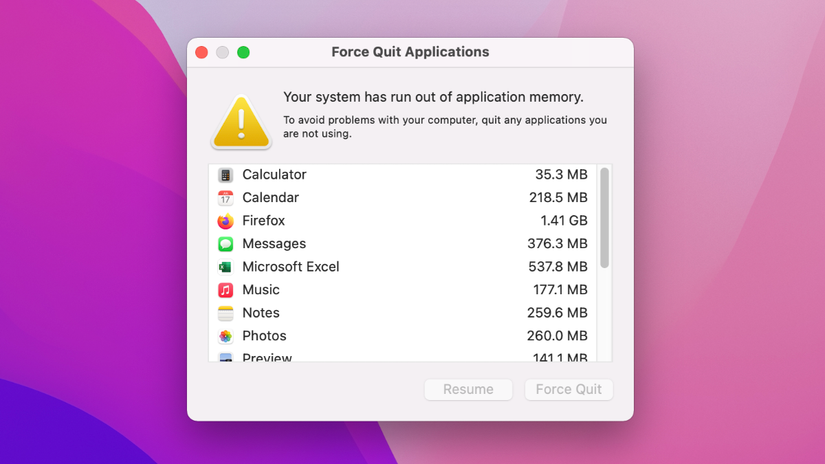 How to Fix "Your System Has Run Out of Application Memory" on a Mac