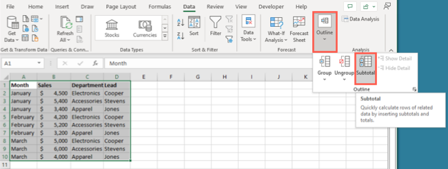 How to Group and Collapse Rows in Microsoft Excel