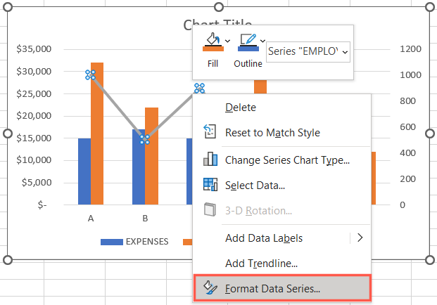 How to Add or Remove a Secondary Axis in an Excel Chart