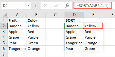 How to Use the Microsoft Excel SORT Function