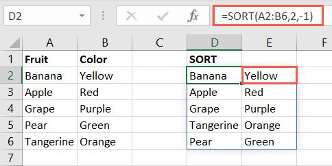 How to Use the Microsoft Excel SORT Function