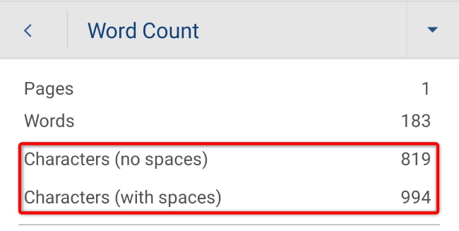 How to Count Characters in Word