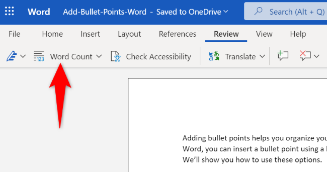 How to Count Characters in Word
