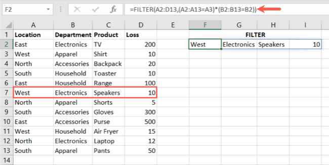 How to Use the FILTER Function in Microsoft Excel