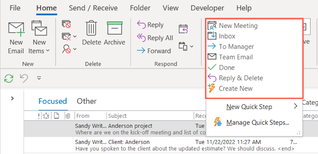 Save Time in Outlook With These 6 Custom Quick Step Examples
