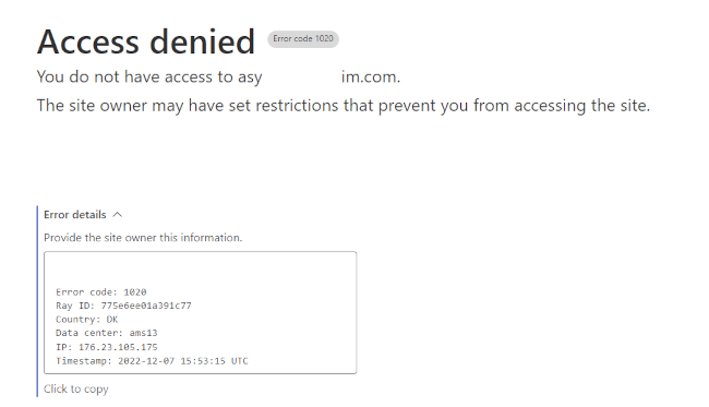 How to Fix Cloudflare's Error 1020: Access Denied